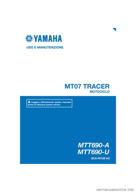 Yamaha Tracer 700 2017 Manuale Duso In Italian 102 Pages