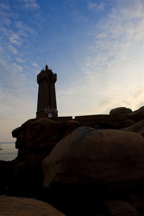 Pors Kamor Lighthouse Ploumanac H Brittany France Stock Photo
