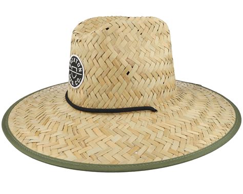Crest Sun Tan Olive Surplus Straw Hat Brixton