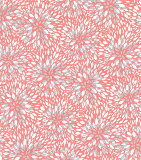 Keepsake Calico Cotton Fabric Metallic Burst Coral Joann