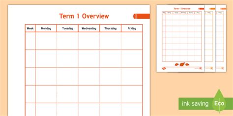 Teacher Planner Blank Term Planning Overview Teacher Made