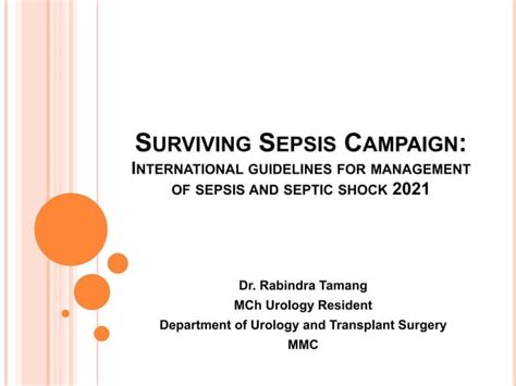 Surviving Sepsis Campaign 2021 Guidelinespptx