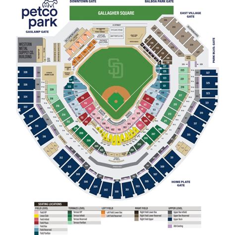 Padres Stadium Seating Chart Schedule Template