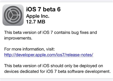 IOS 7 Beta 6 Download Available For Developers