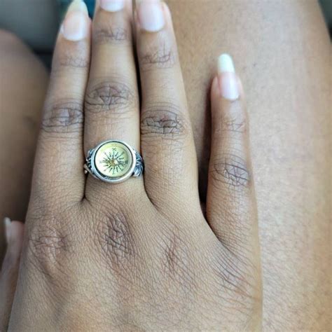 Working Compass Ring Sterling Silver Silver Twig Ring Compass Jewelry For Women True North