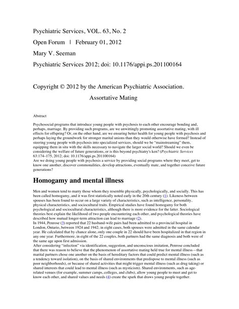 Pdf Assortative Mating