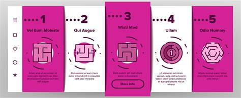 Maze Puzzle Different Onboarding Icons Set Vector 10152981 Vector Art