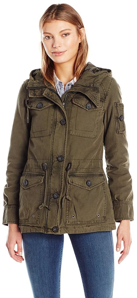 Levis Womens Cotton Four Pocket Hooded Field Jacket