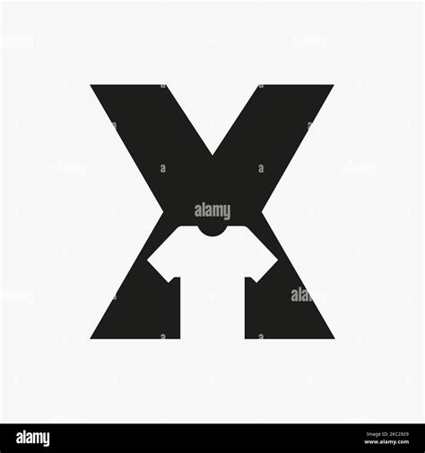 Letter X Logo Concept With T Shirt Vector Template For Garments And