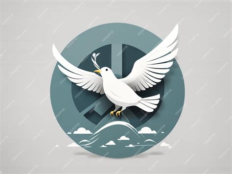 Premium Photo Minimal Flat Vector Illustration White Peace Bird