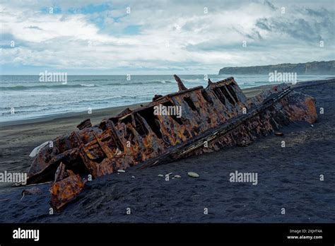 The Shipwreck Of The Steamer Ss Waitangi On Patea Beach North Island Aotearoa New Zealand