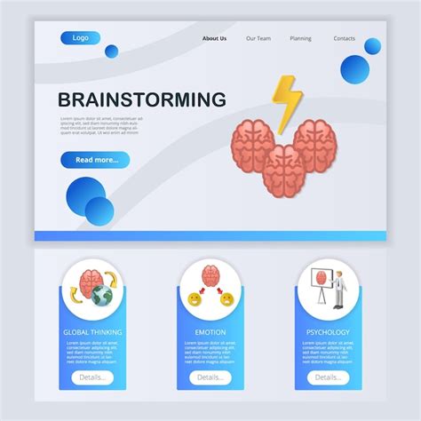 Premium Vector Brainstorming Flat Landing Page Website Template