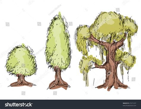 Tree Doodles Vector Stock Vector Royalty Free 27271237 Shutterstock