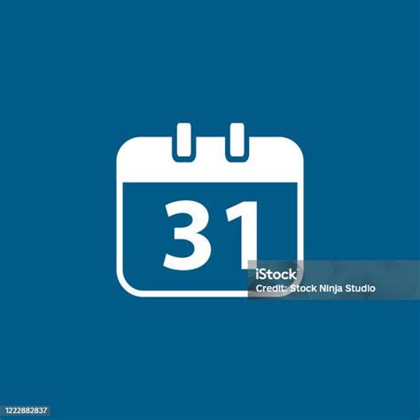 Ikon Kalender Pada Latar Belakang Biru Ilustrasi Vektor Gaya Datar Biru