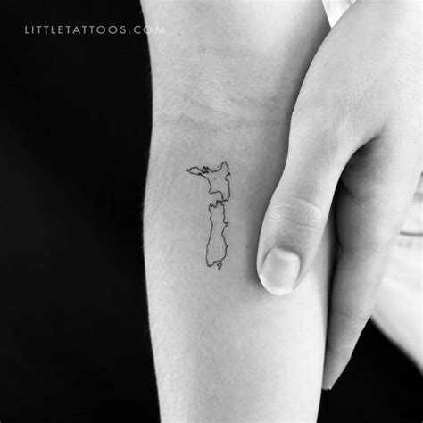 New Zealand Map Outline Temporary Tattoo Set Of 3 Tattoos Tattoo Set New Zealand Tattoo