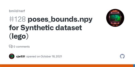 Poses Bounds Npy For Synthetic Dataset Lego Issue Bmild Nerf GitHub
