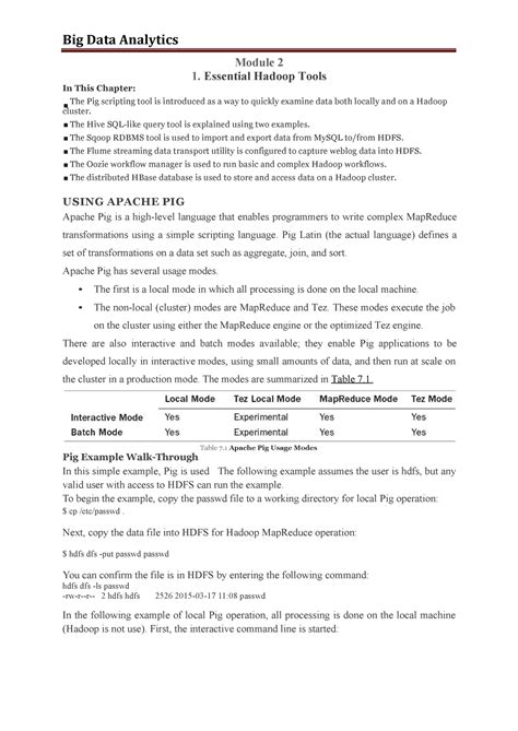 BIG DATA Module 2 Final Word Big Data Analytics In This Chapter
