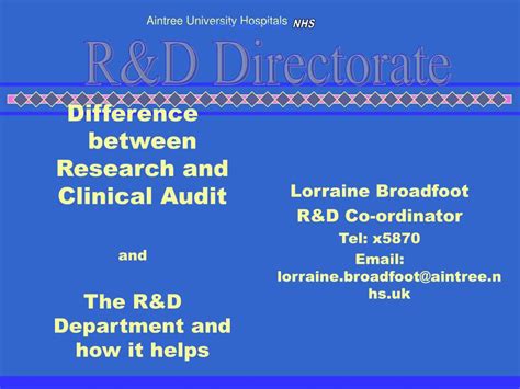 Ppt Difference Between Research And Clinical Audit And The Randd
