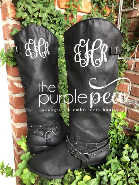 Monogrammed Boots Monogrammed Riding Boots Etsy