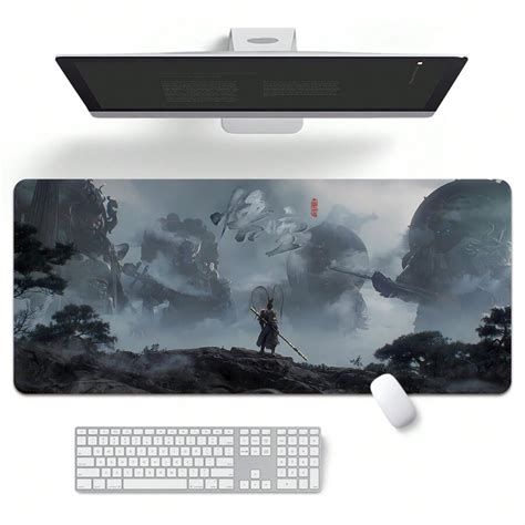 Black Myth Wukong Large Gaming Mouse Pad Thickened Rubber Pad With