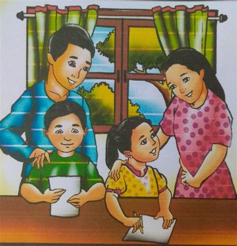 Poster Na Nagpapakita Ng Isang Karapatang Tinatamasa Ng Isang Pamilya