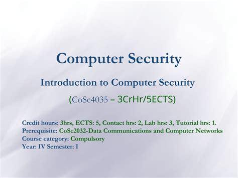 Computer Securityyyyyyyy Chapter 1 Ppt