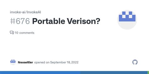 Portable Verison · Issue 676 · Invoke Aiinvokeai · Github