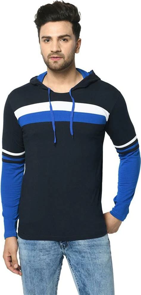 Buy Sidkrt Striped Hooded Tshirt T Shirt For Men Tshirt Tshirt Men Online At Best Prices In