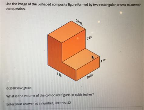 Solved Use The Image Of The L Shaped Composite Figure Formed By Two Rectangular Prisms To