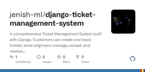 GitHub Jenish Ml Django Ticket Management System A Comprehensive Ticket Management System
