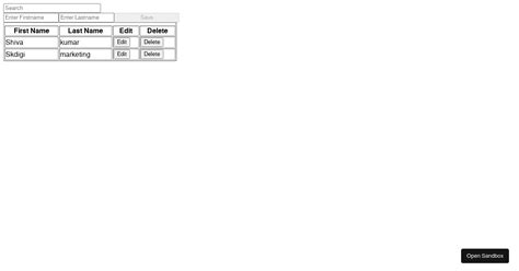 Sample Crud Codesandbox