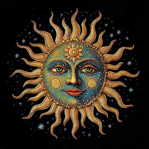 The Sun Is Shown In This Painting Premium AI Generated Image