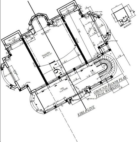 Ground Floor Plan Of The Mosque With Details In Autocad 2d Drawing Cad