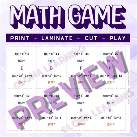 Evaluate Algebraic Expressions Find Fx Of Quadratic Functions