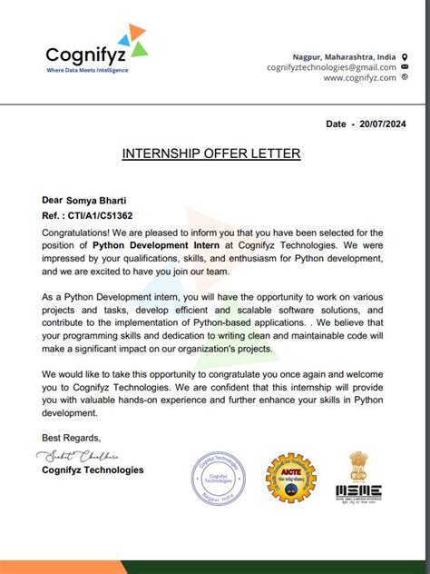 Somya Bharti On Linkedin Cognifyzpython Cognifyz Aicte