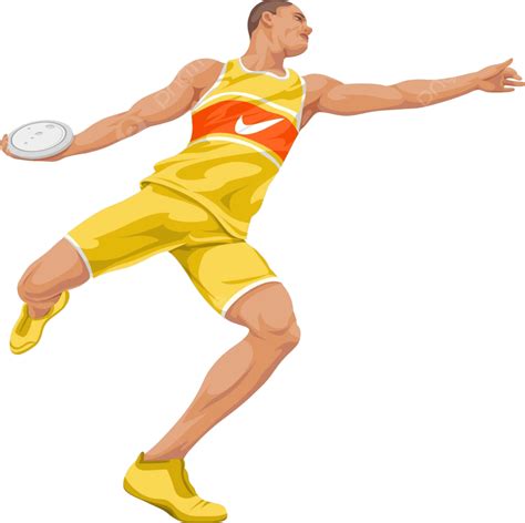 Vector Of Man Preparing To Throw Discus Sportsman Throw Background Vector Sportsman Throw