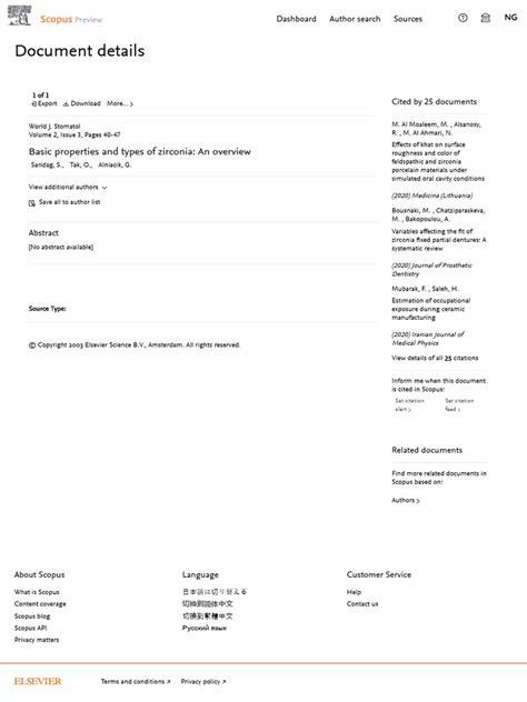Basic Properties And Types Of Zirconia An Overview Pdf