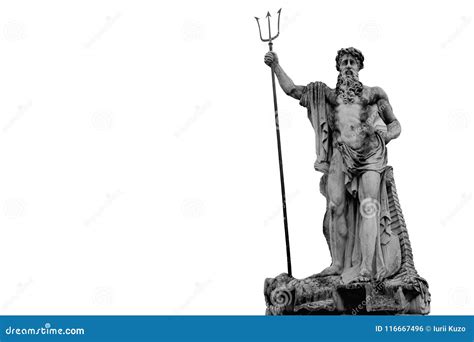 De Machtige God Van Het Overzees En De Oceanen Neptunus Poseidon Anci