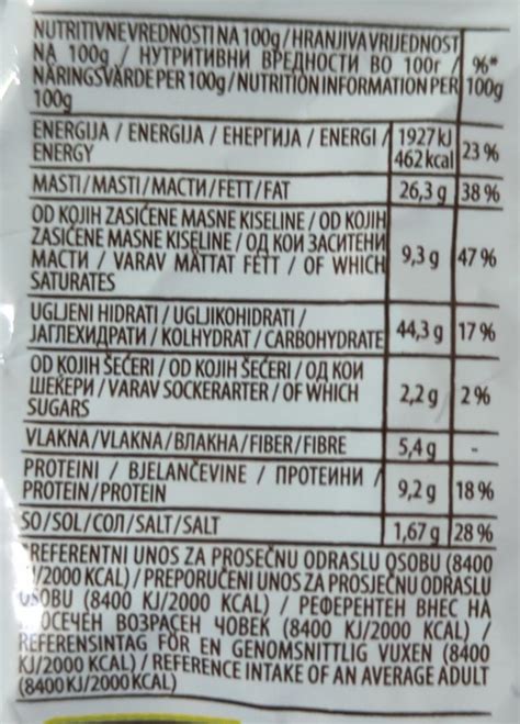 Whole Wheat Crackers Sesame And Salt Mill Day Kalorie Kj A Nutriční