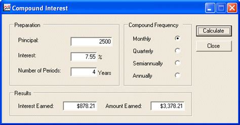 Visual C Examples Compound Interest