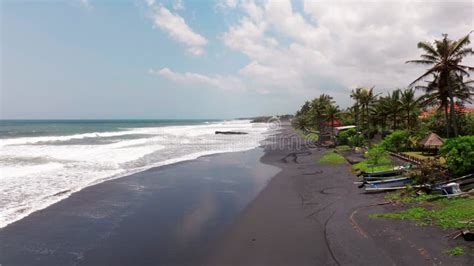 Black Beach In Bali Indonesia Sand Background Stock Footage Video