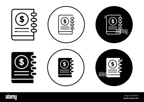 Ledger Icon Logo Sign Vector Outline In Black And White Color Stock