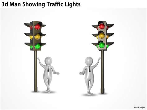1113 3d man showing traffic lights ppt graphics icons powerpoint