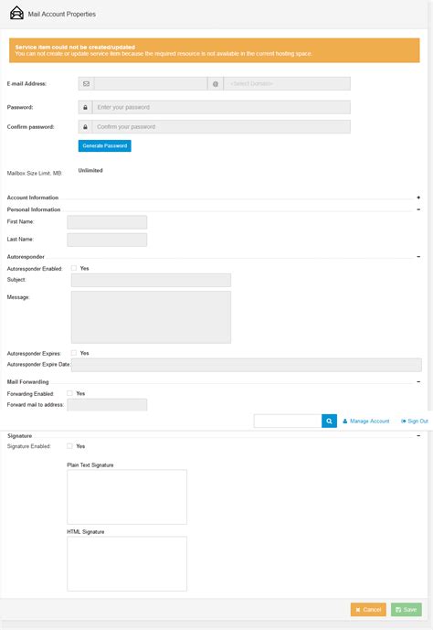 Unable To Create Mail Account General Questions Solidcp Forum