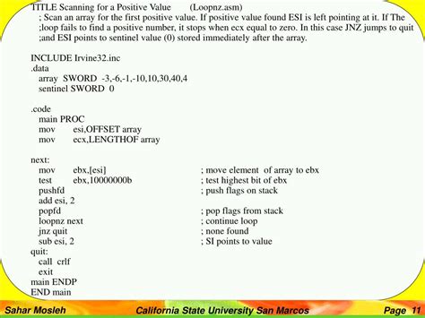 Ppt Conditional Jump Conditional Loop Instructions And Conditional