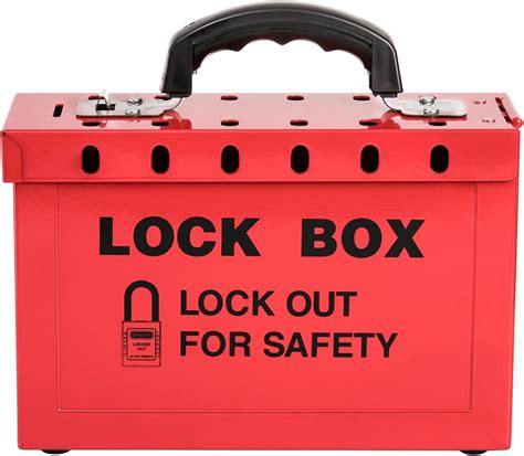 Wuweot Group Lock Box Red Portable Lockout Tagout Box Loto Box Group