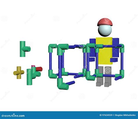 Assembly Of Construction Workers 3d Stock Illustration Illustration