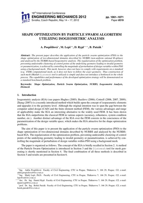 pdf shape optimization by particle swarm algorithm utilizing