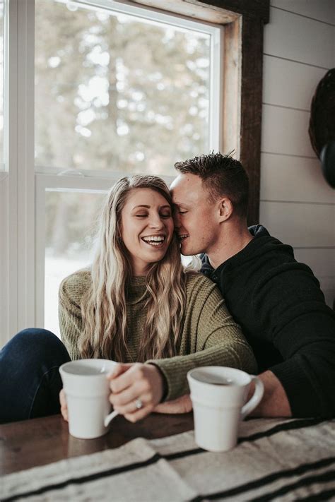 Cozy And Romantic Montana Farmhouse In Home Engagement Session Jake And Lacey Indoor