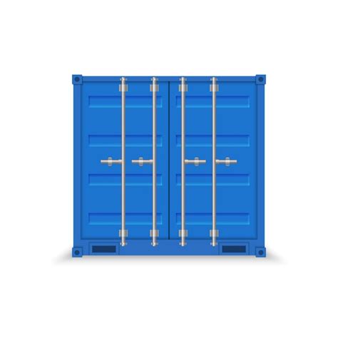 Premium Vector 3d Blue Cargo Ship Container